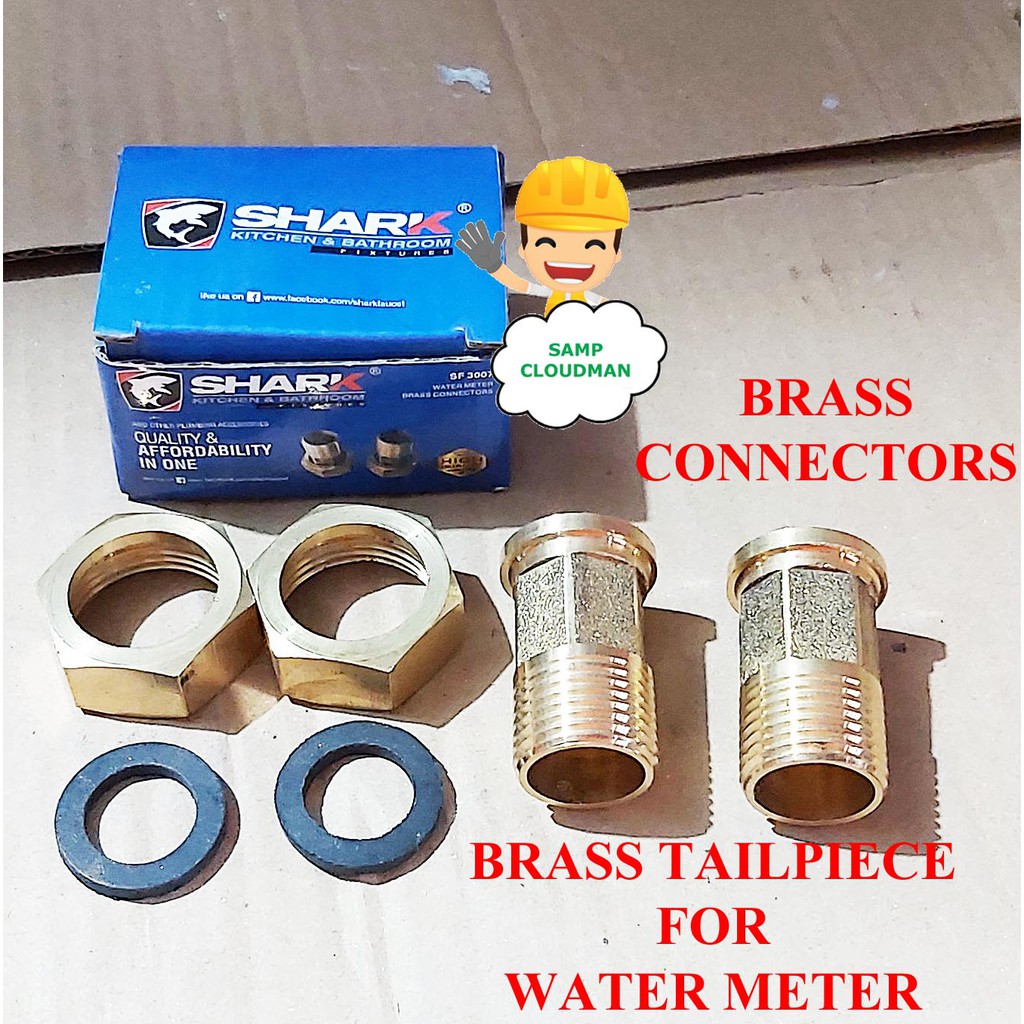 Shark Brass Connectors Tailpiece For Water Meter Tail Piece Gasket SET