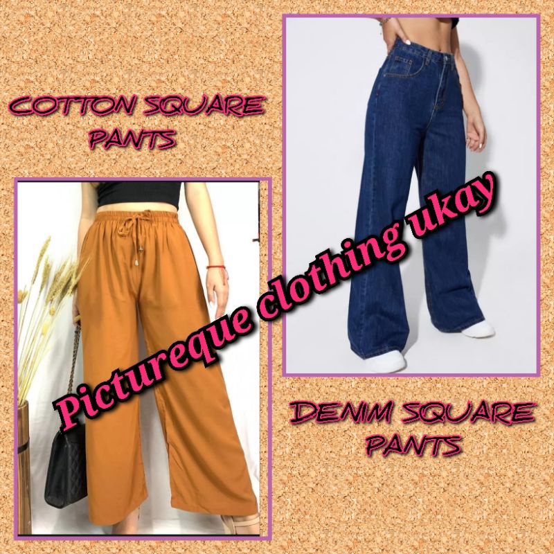 DENIM& COTTON SQUARE PANTS LIVE SELLING CHECKOUT ONLY | Shopee Philippines