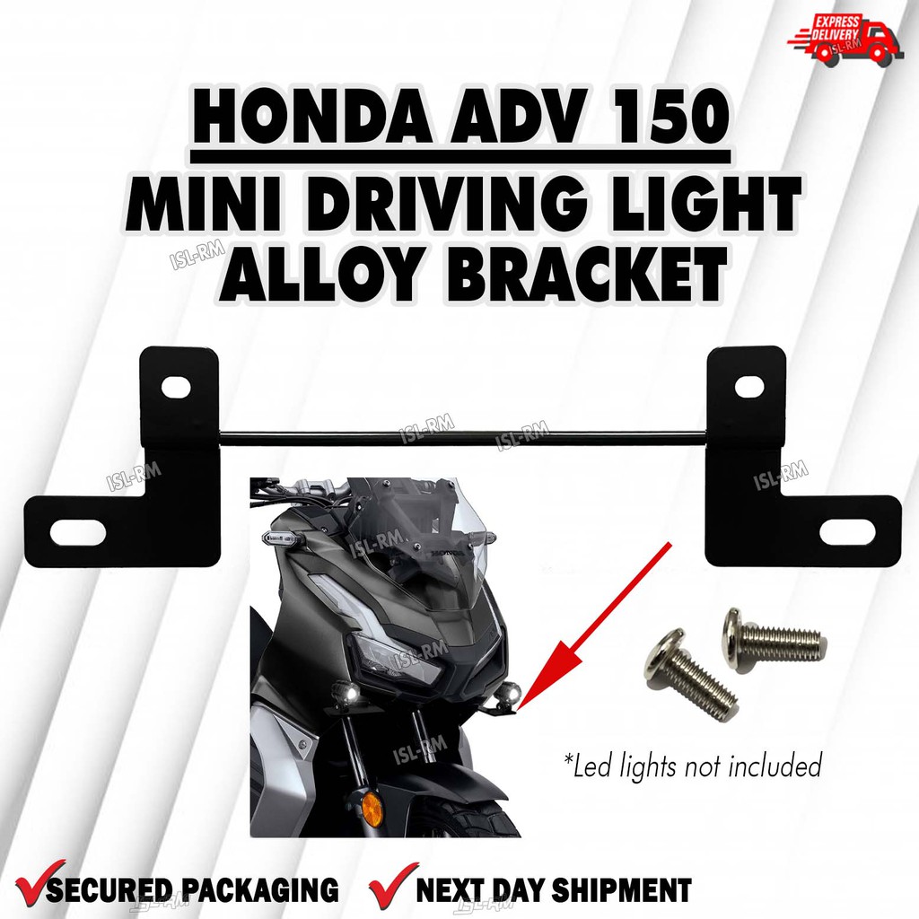 Honda Adv 150 Mini Driving light BRACKET with bolts Black Plug and play ...