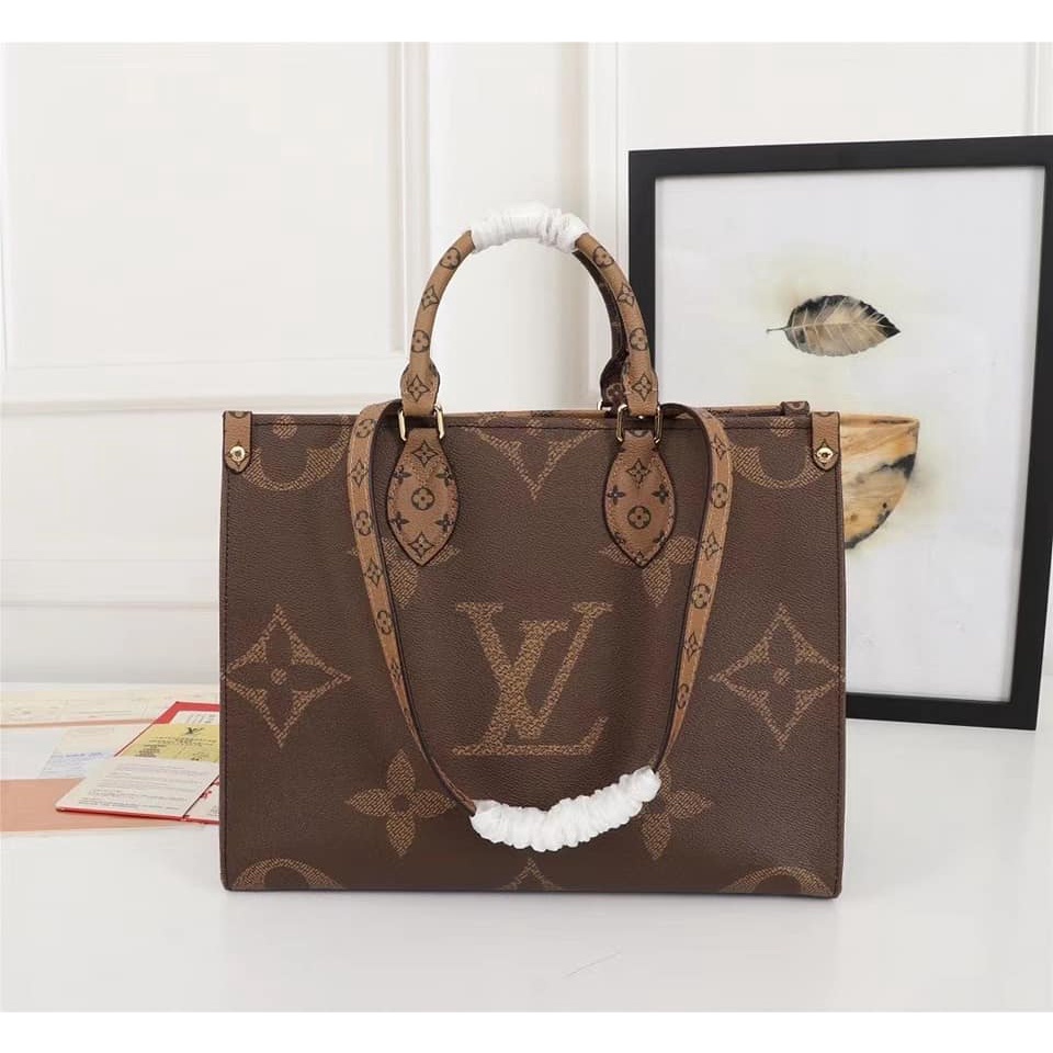 MRJC # FASHION LV ON THE GO TOTE BAG BIG LOGO LOUIS VUITTON SHOPPING ...