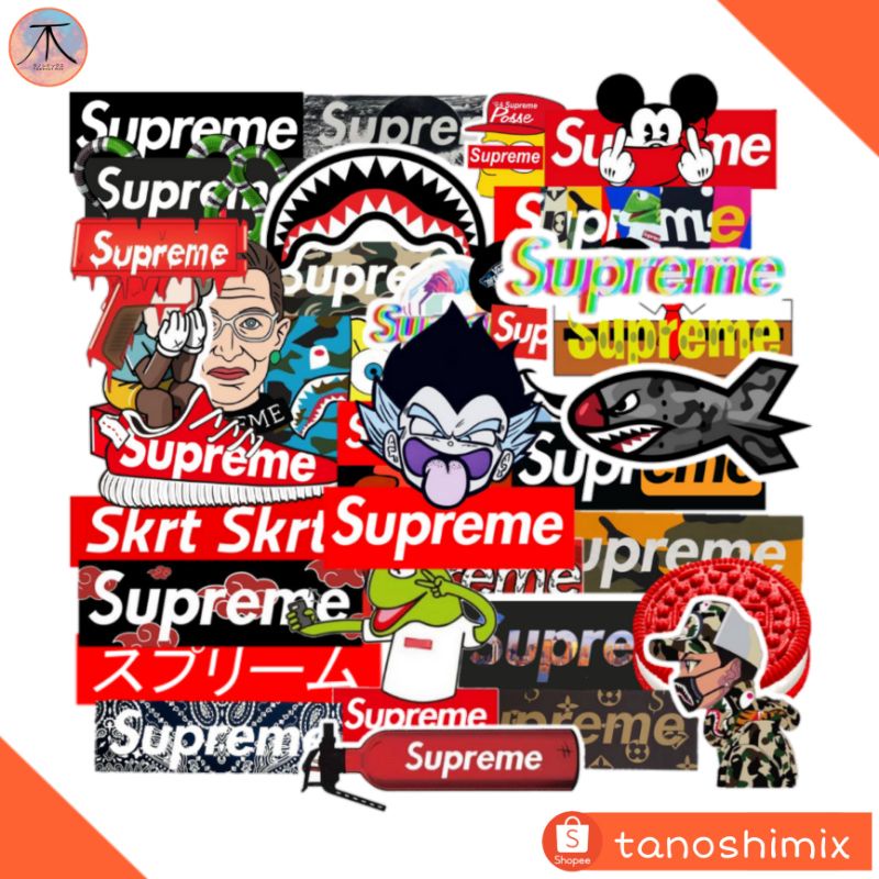 Supreme Laminated Waterproof Sticker 30pcs | Shopee Philippines