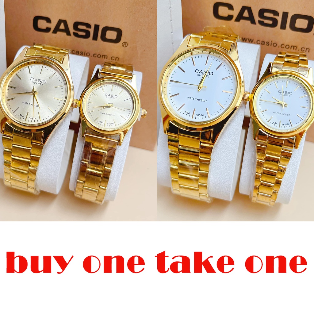 Casio Buy 1 take 1 Couple Watch 18K Gold Watch for Women and Men ...