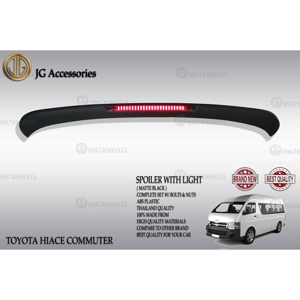 TOYOTA HI ACE/HIACE COMMUTER 2005-2018 REAR SPOILER WING WITH 3RD BREAK ...