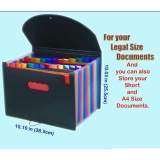A4 & Long Size 24 pocket Accordion Expandable File Folder Organizer 2 ...