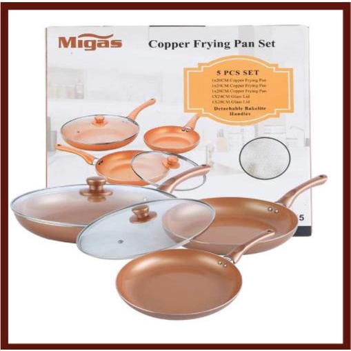 Pan Set 5pcs Migas Ceramic Non Stick Frying Pan Ceramic Set Cookware ...