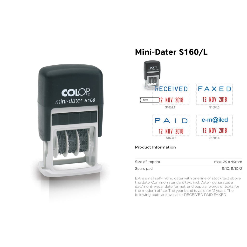 COLOP "PAID" / "RECEIVED" Stamp With Date Self Ink, Cop Getah Paid ...