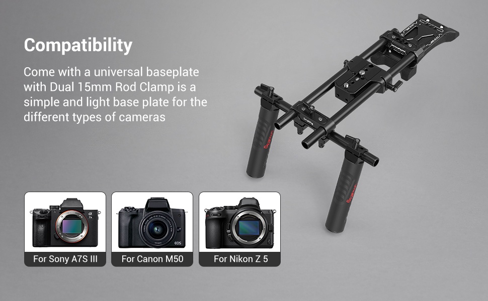 SmallRig Universal Basic Camera Shoulder Mount Kit for DSLR, Mirrorless ...
