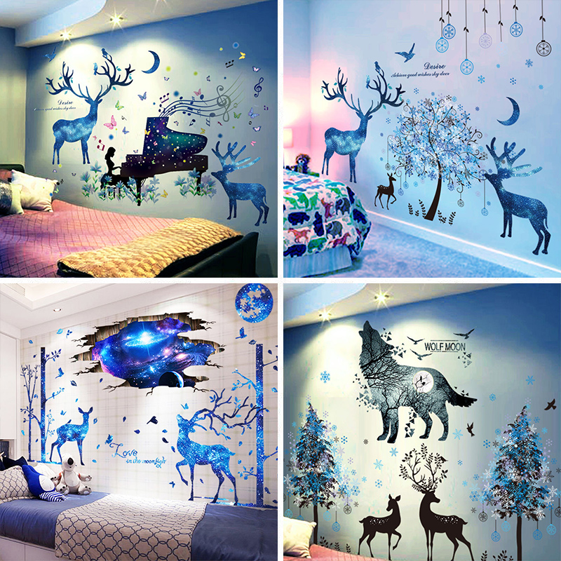 3D Wall Stickers Bedroom Background Wall Room Decorations Ins Poster ...