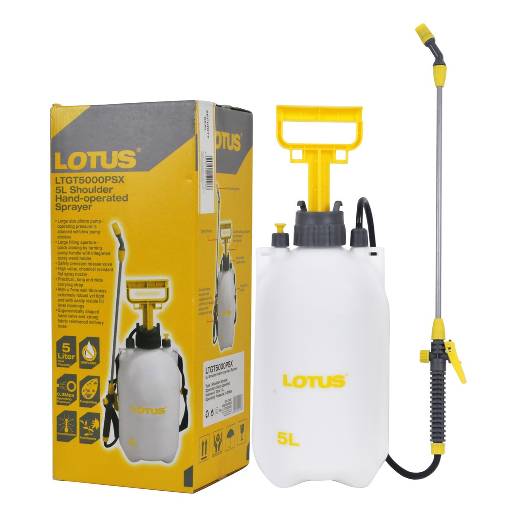 LOTUS Original 5 Liters Shoulder Hand-Operated Sprayer LTGT5000PSX ...