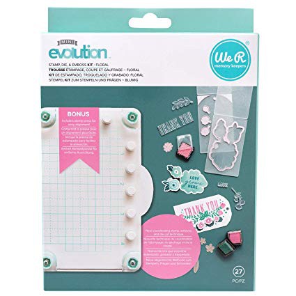 We R Memory Keepers Mini Evolution Stamp, Die & Emboss Kit - Floral ...