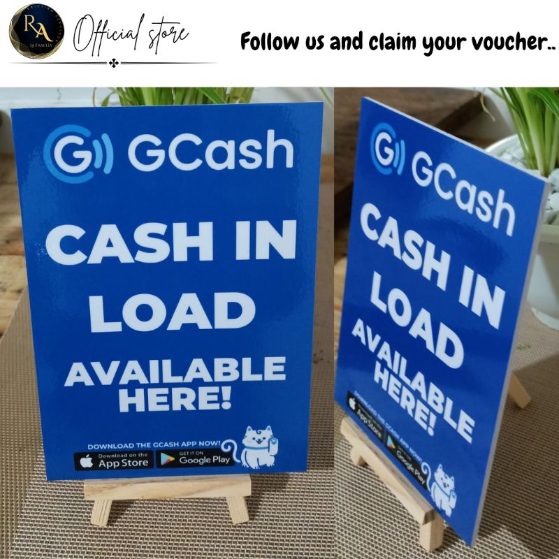 R.A SINTRABOARD GCASH CASH IN LOAD AVAILABLE HERE SIGNAGE. 5" X 7 ...