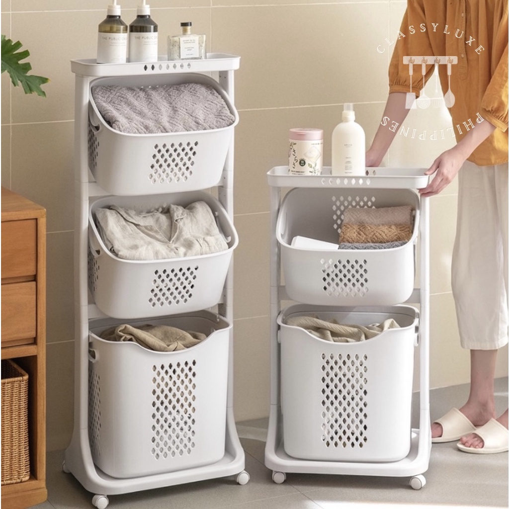 KITkitchen Laundry Basket Multi Layer Dirty Clothes Home Bathroom Dirty ...