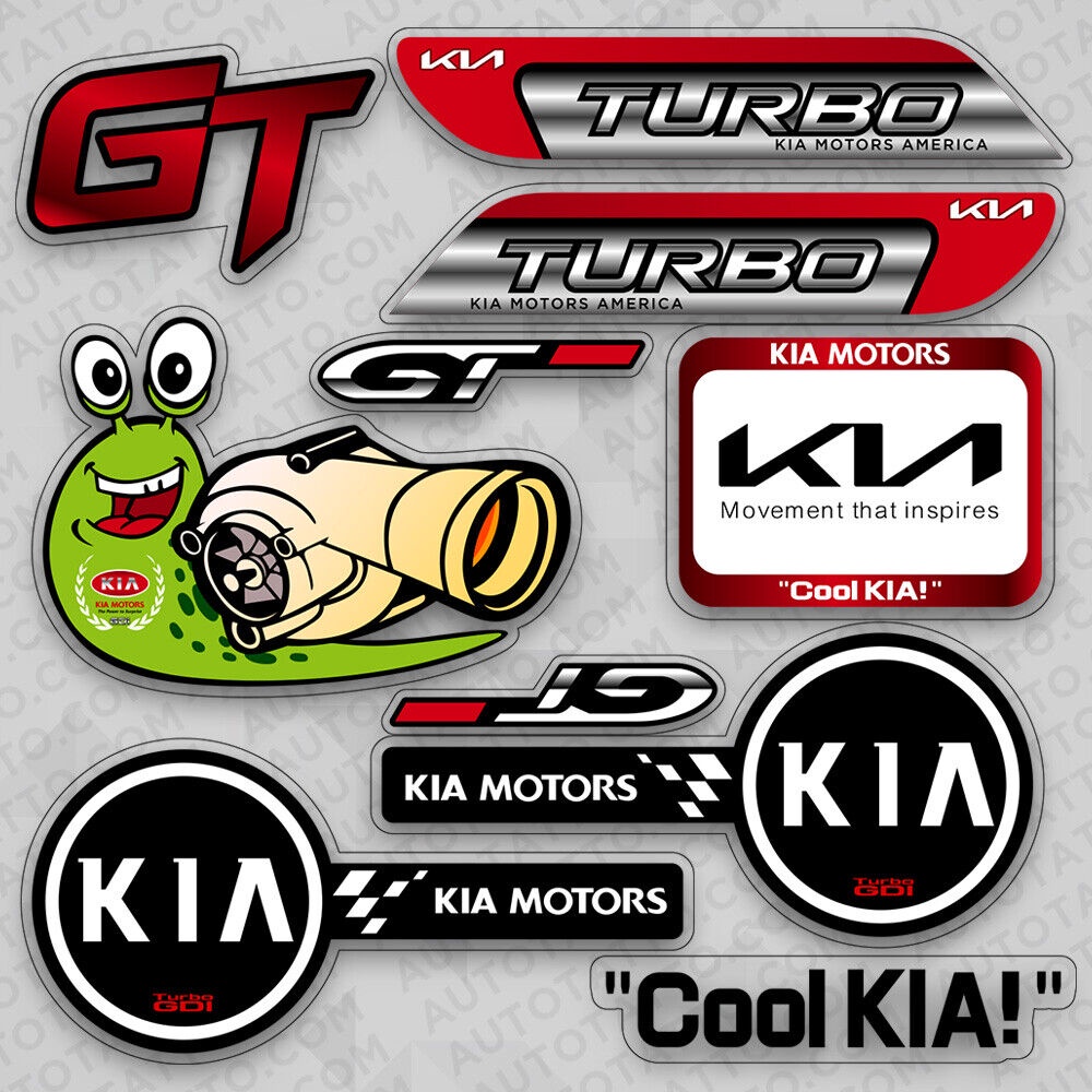 Fit New Cool Kia Turbo Sport GT Car Logo Sticker Vinyl Decal Marker ...