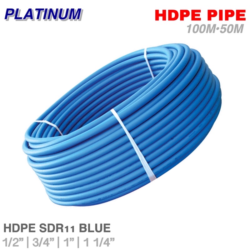 100 Mtrs SDR 11 HDPE Blue Pipe Waterline Farm Garden Irrigation