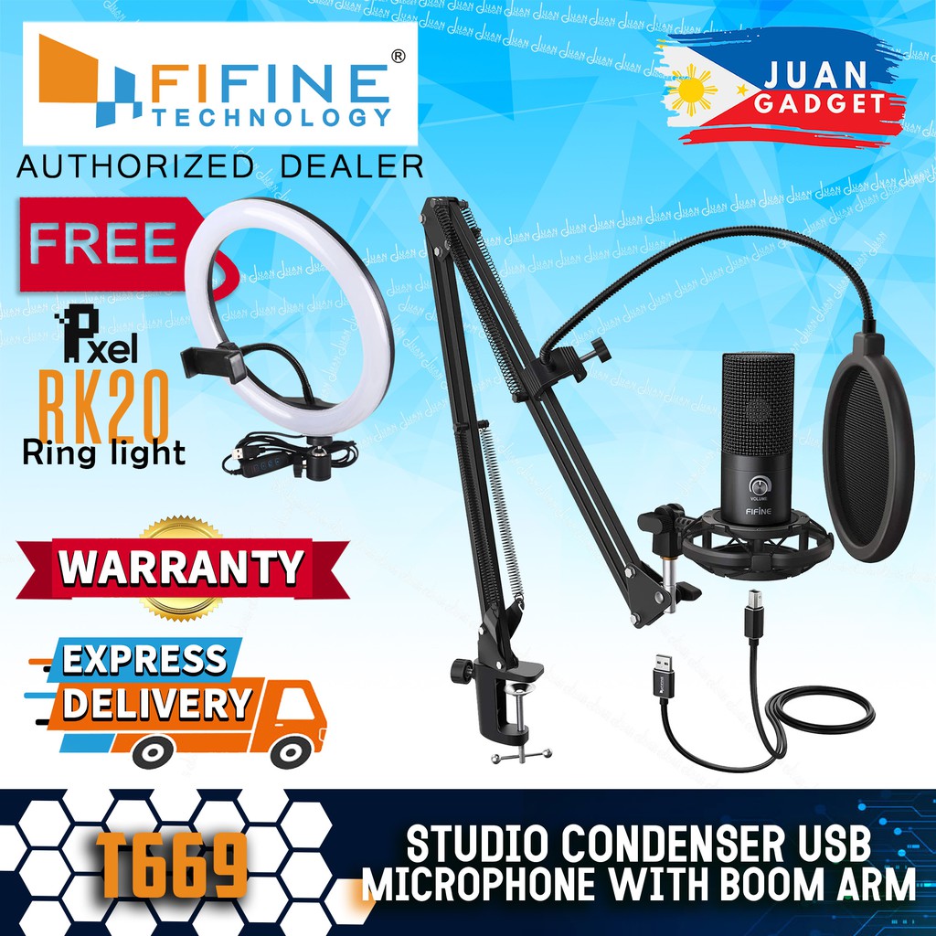 Fifine T669 Studio Condenser USB Microphone Kit with Adjustable Scissor ...