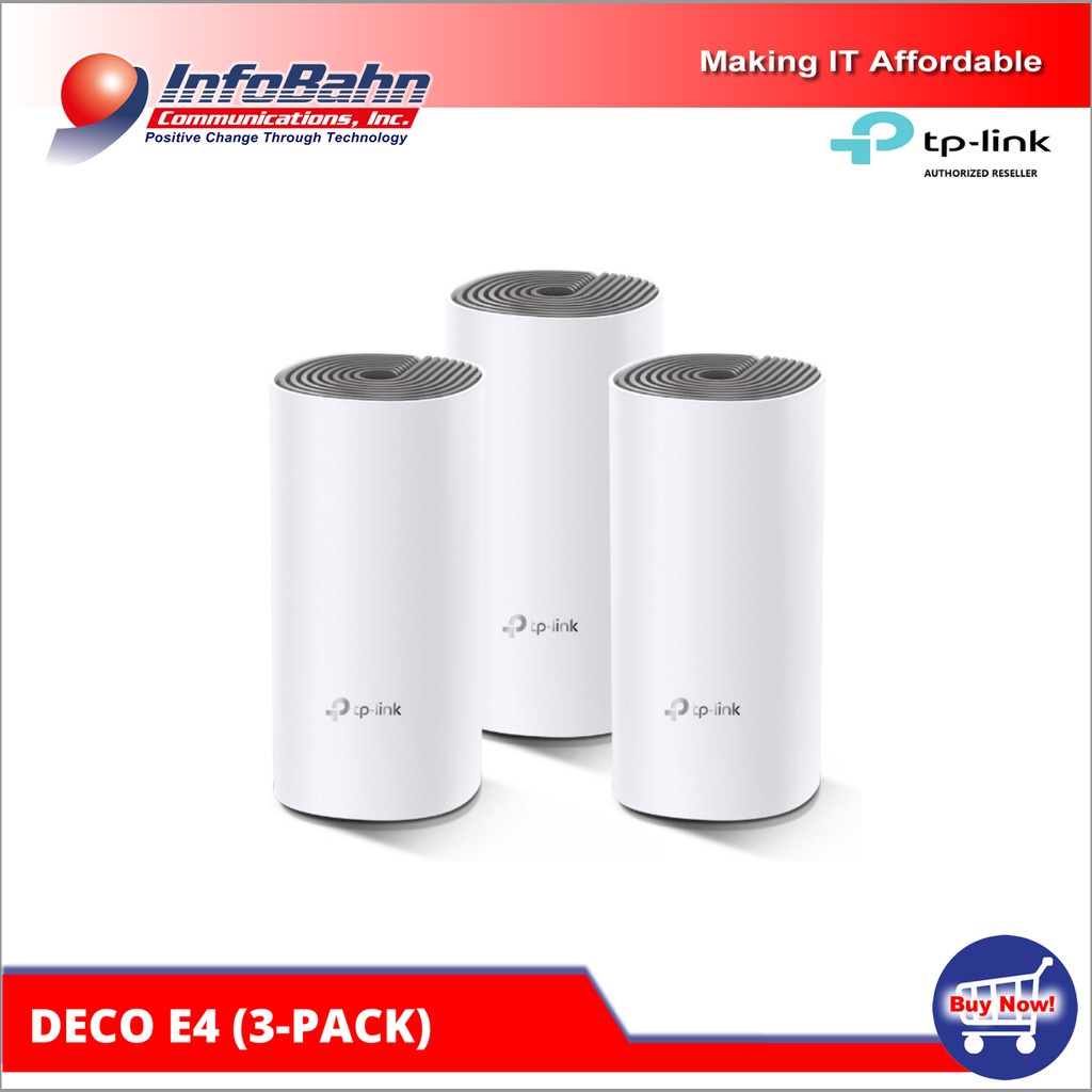 TP Link Deco E4 Whole Home Mesh Wi-Fi System 3-Pack L Works with Alexa ...