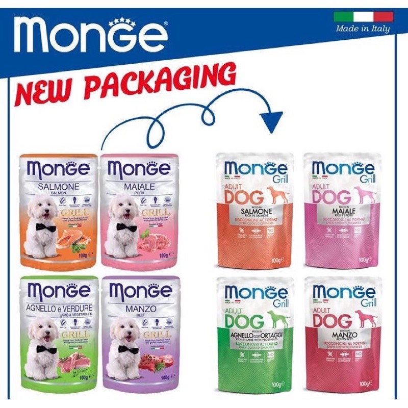 Monge Grill Pouch Dog Wet Food 100g | Shopee Philippines