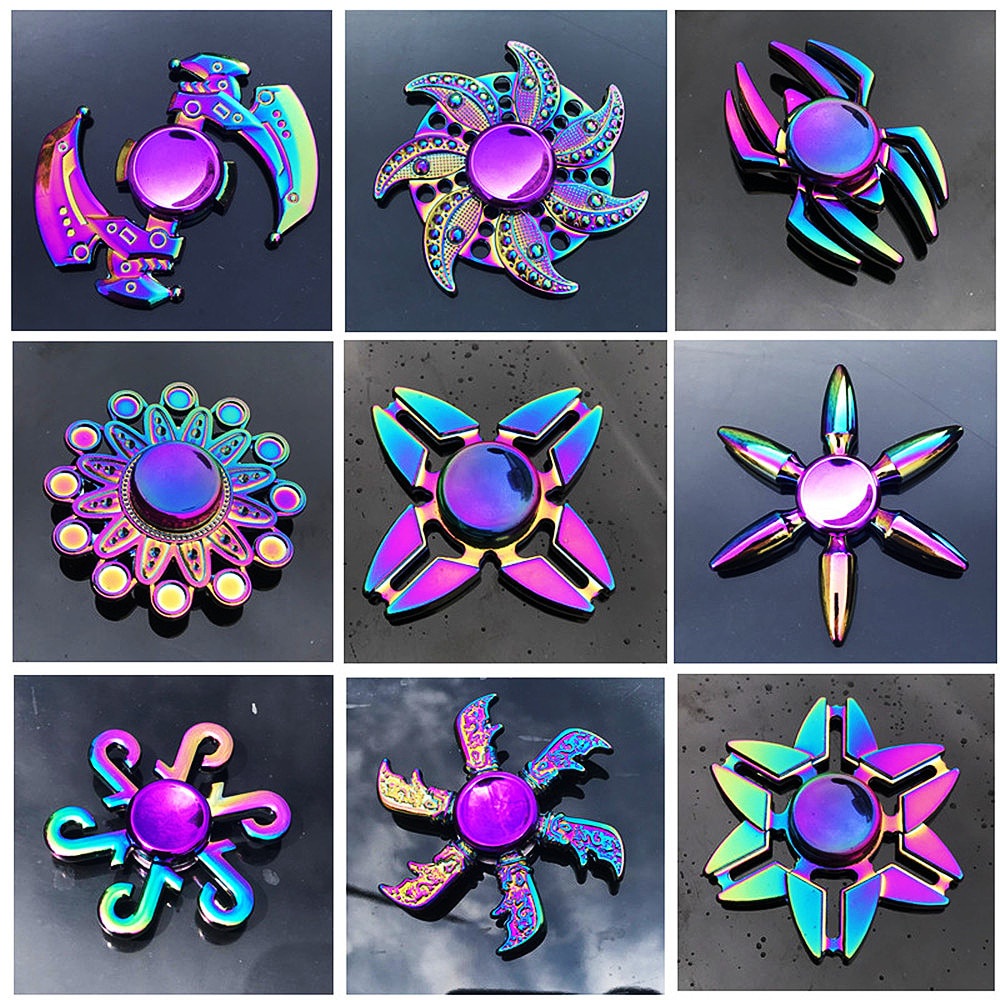 Metal Rainbow Fidget Spinner Colorful EDC Hand Spinner Anti-Anxiety Toy ... Metal Rainbow Fidget Spinner Colorful EDC Hand Spinner Anti-Anxiety Toy ...