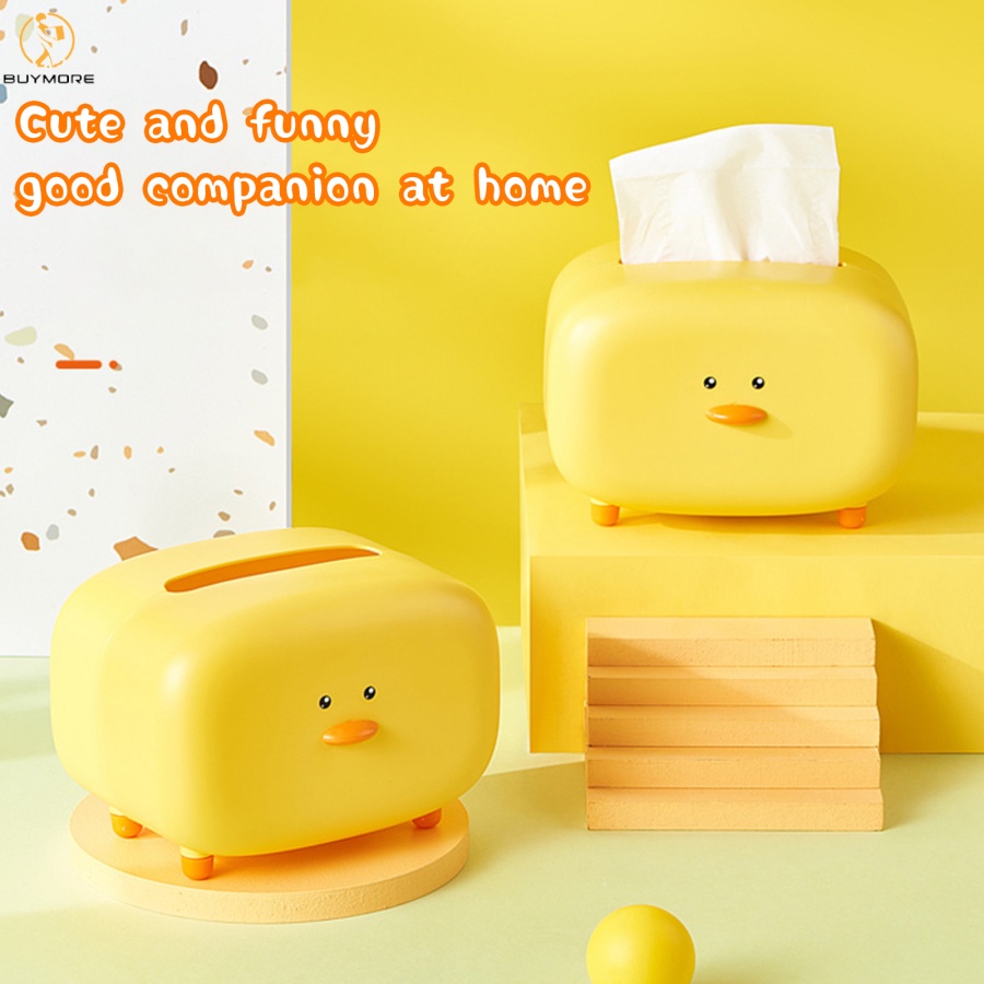 JJ Cute Cartoon Little Yellow Duck Tissue Box Desktop Paper Holder ...