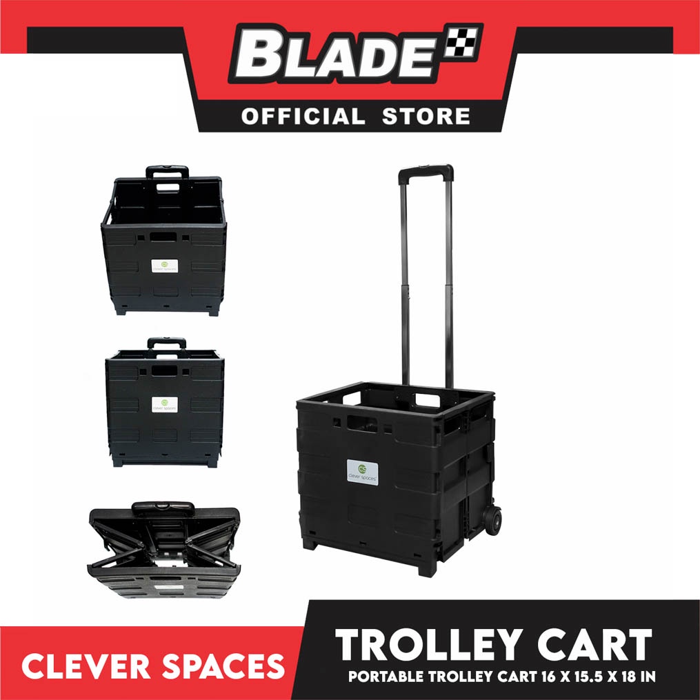 Clever Spaces Foldable Trolley Cart (Black) | Shopee Philippines