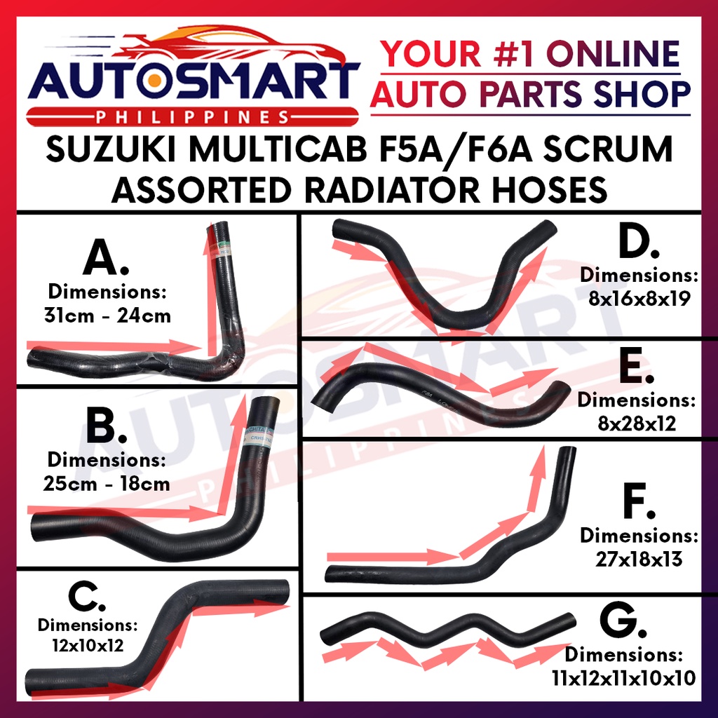 Suzuki Multicab F5A/F6A Scrum Assorted Radiator Hose | Shopee Philippines