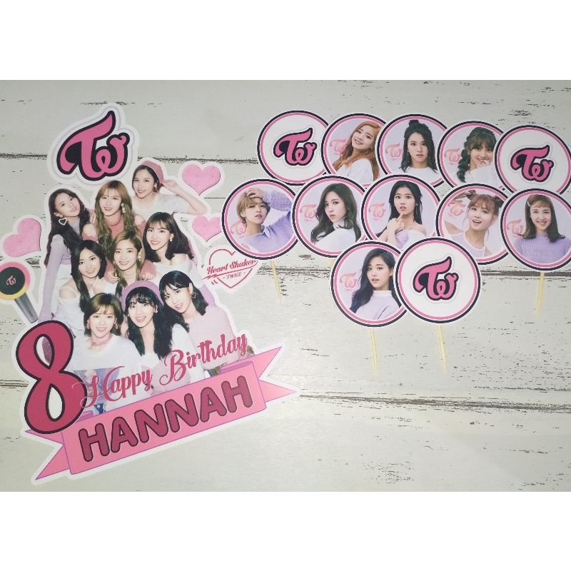 Twice Cake Topper + 12 pcs Cupcake Topper Set | Shopee Philippines