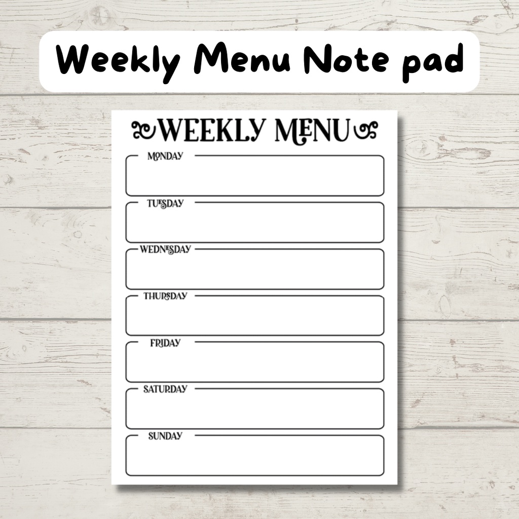 WEEKLY MENU MEAL PLANNER NOTEPAD | Handmade Notepad, Memo pad | Shopee Philippines