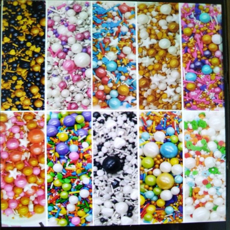 50g halal cake sprinkles /edible sugar Ball / cake deco /fancy | Shopee ...