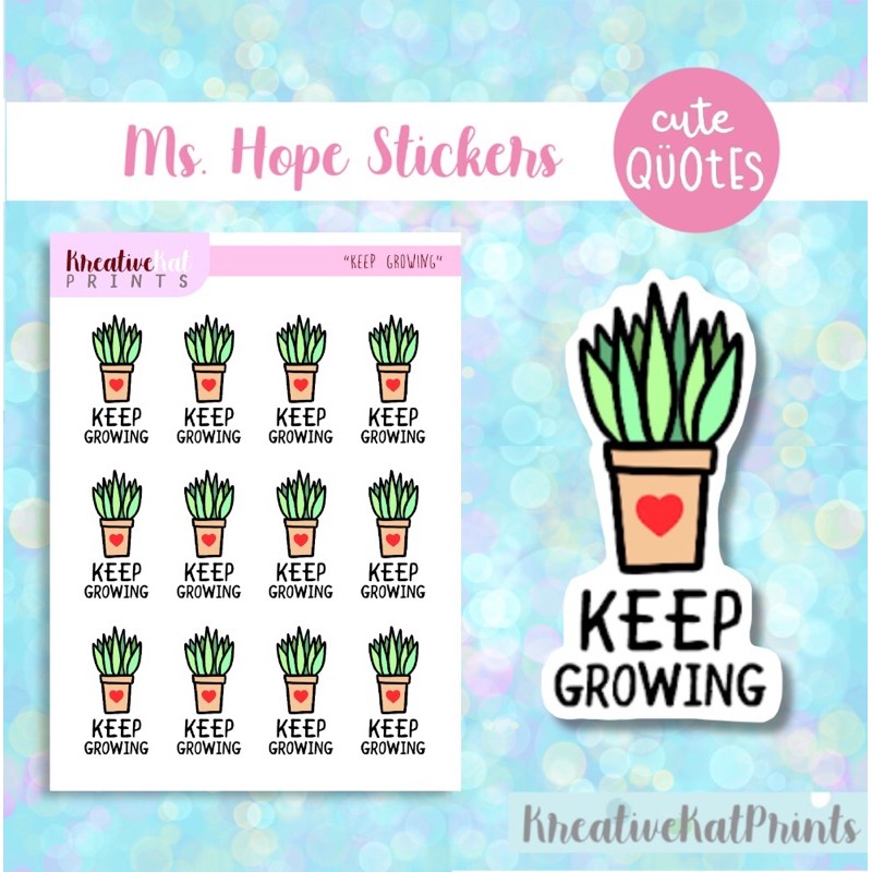 Planner Stickers - KEEP GROWING | Shopee Philippines