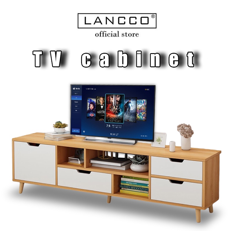 5 Feet TV Cabinet 140cm Nordic Style Simple Modern Solid Board TV ...