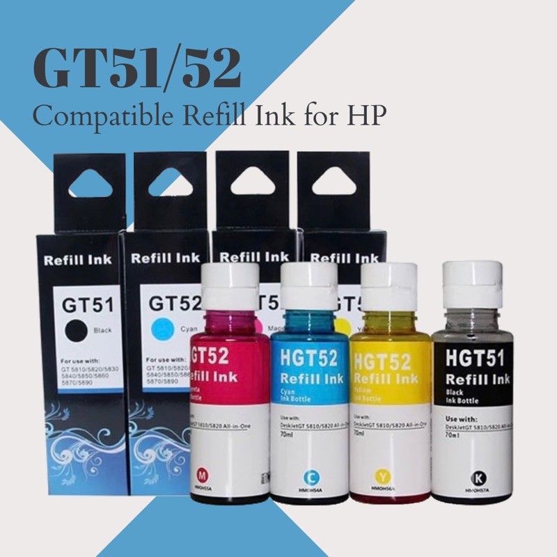 GT51 GT52 Refill Ink for HP GT5810 GT5811 GT5820 GT5821 GT5823 | Shopee ...