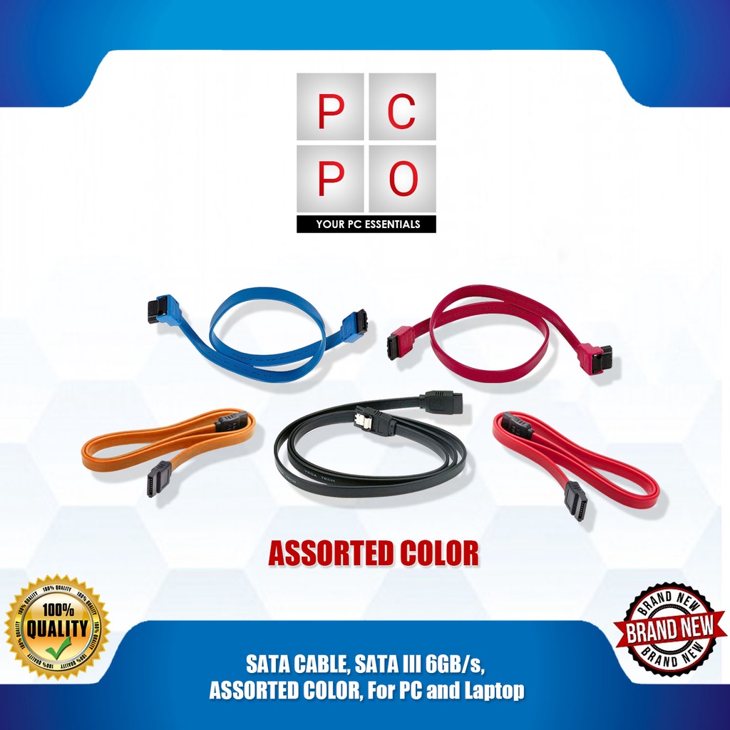 SATA CABLE, SATA III 6GB/s, ASSORTED COLOR, For PC and Laptop | Shopee ...