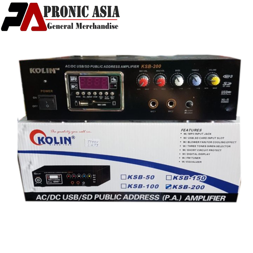 Kolin ksb-200 ac/dc usb/sd public address amplifier | BeeCost