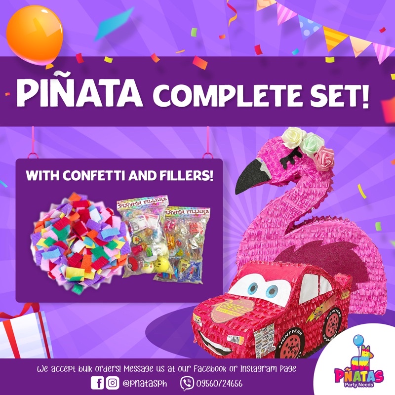 ANY DESIGN 15” piñata Complete set or piñata only | Shopee Philippines