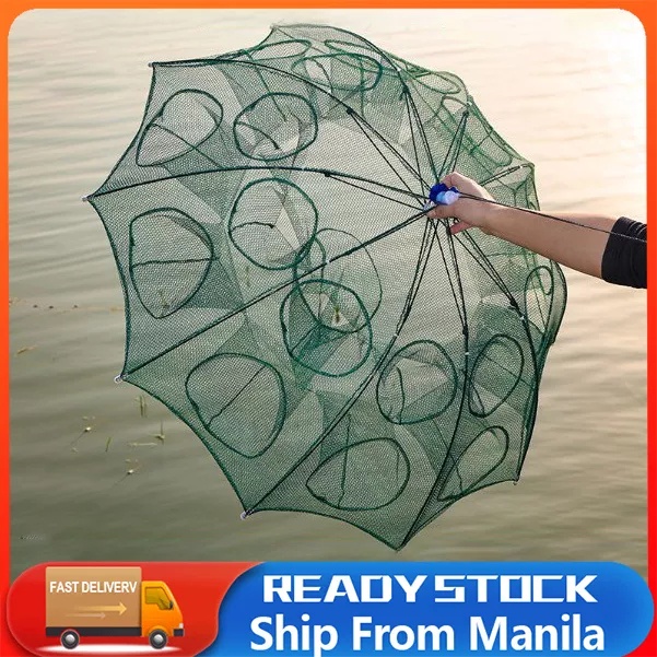 Foldable Porous Fish Shrimp Crayfish Crab Cage Fishing Net Outdoor ...