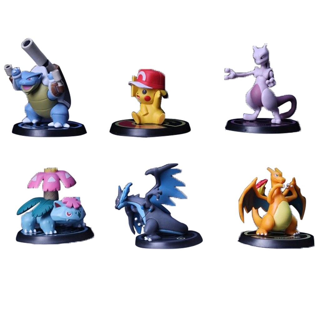 Pokemon 6Pcs/Set Pikachu Mewtwo Charizard Figure Model Toys Pokemon ...