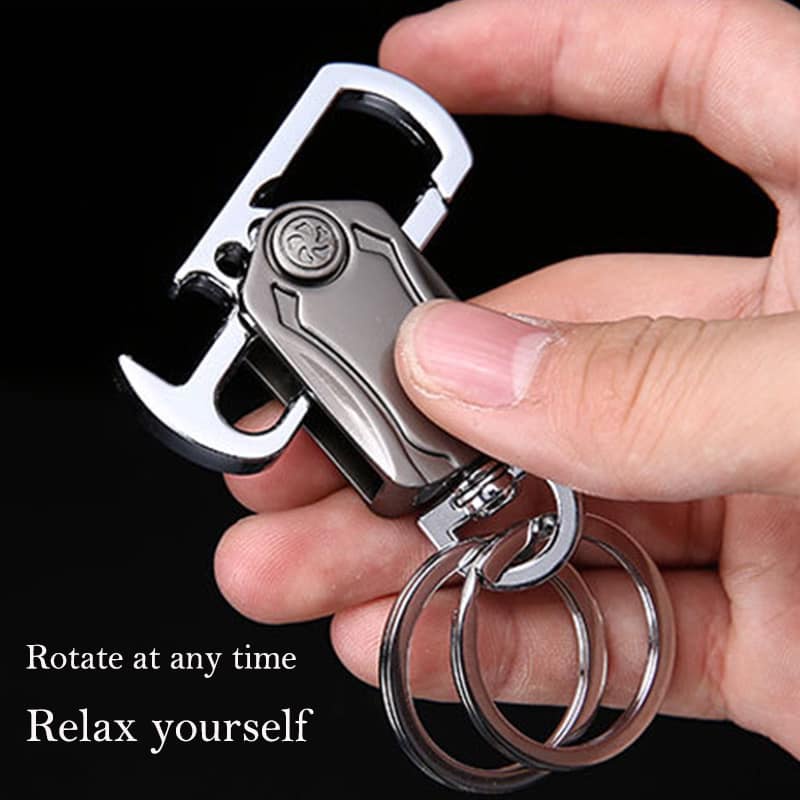 Fidget Cube Keychain Car Key Holder 360-degree Rotating Keyring Zinc ...