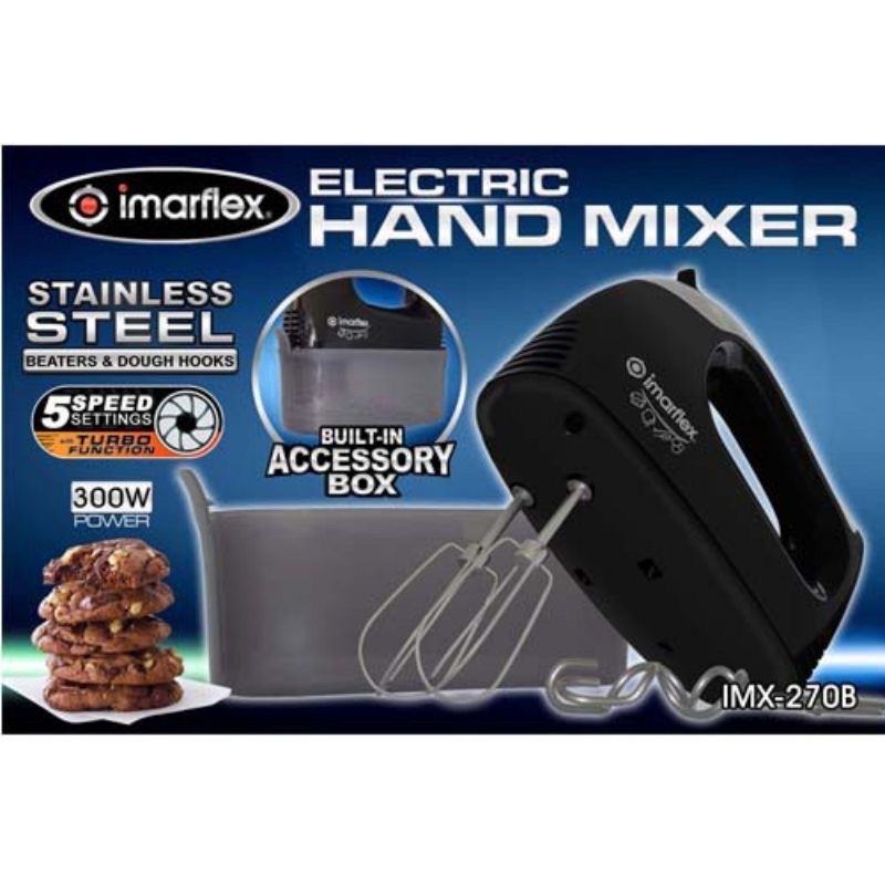 Imarflex Electric Hand Mixer with Built-in Accessory Box IMX-270B ...