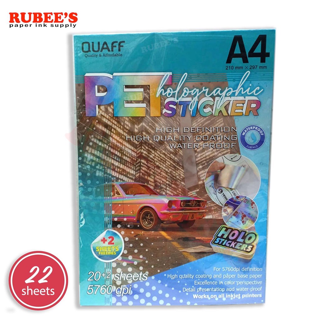 PET Holographic Sticker (QUAFF) 22 sheets A4 | Shopee Philippines