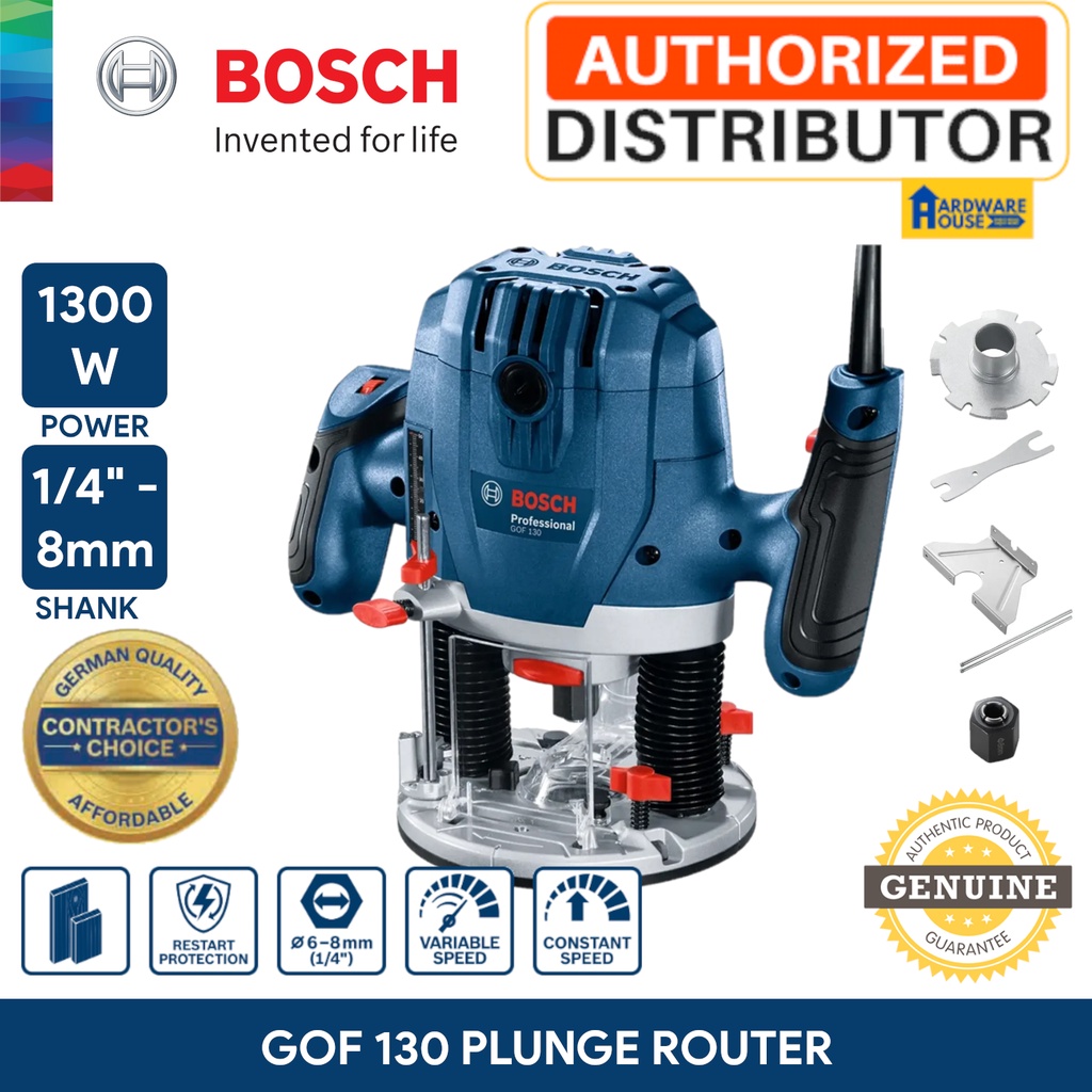 ORIGINAL Bosch GOF 130 Plunge Router Variable Speed for Wood Edge ...