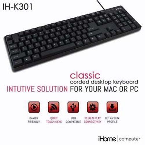 iHome IH-K301 Classic Quiet Touch Slim Full Size Keyboard | Shopee ...