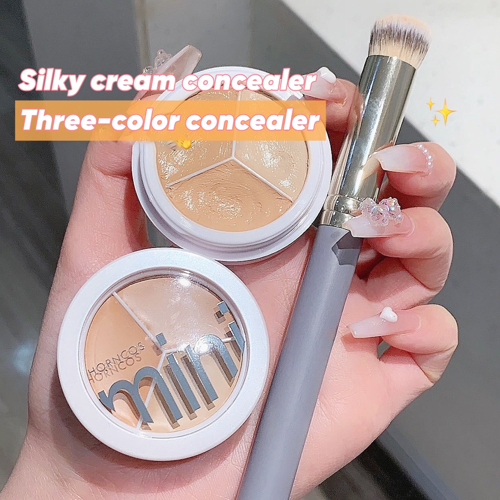 Silky cream concealer, three-color concealer, cover the tear channel ...