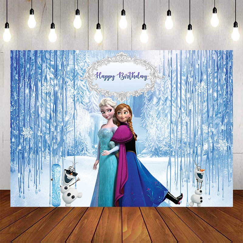 Frozen Princess Backdrop For Photo Studio Elsa Anna Girls Birthday ...