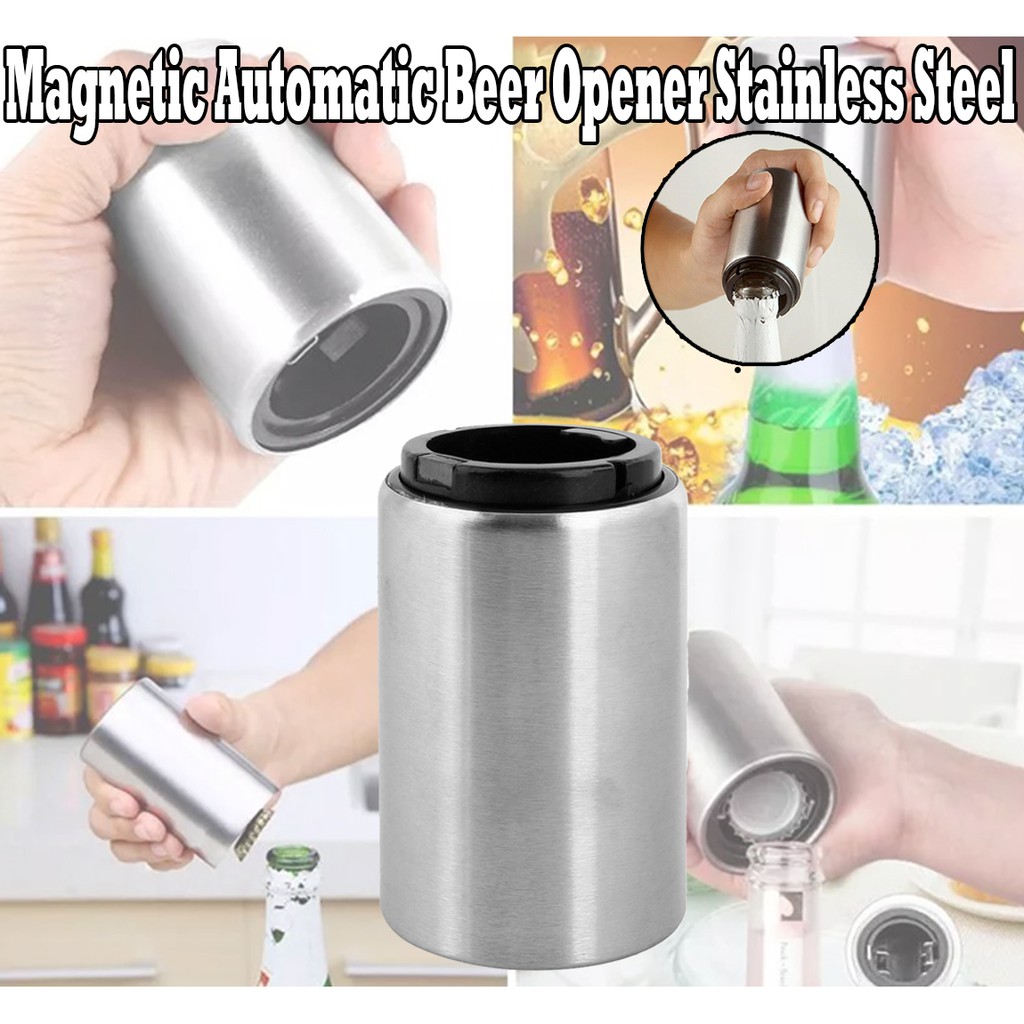 Magnetic Automatic Beer Opener Stainless Steel Bottle Opener Portable ...