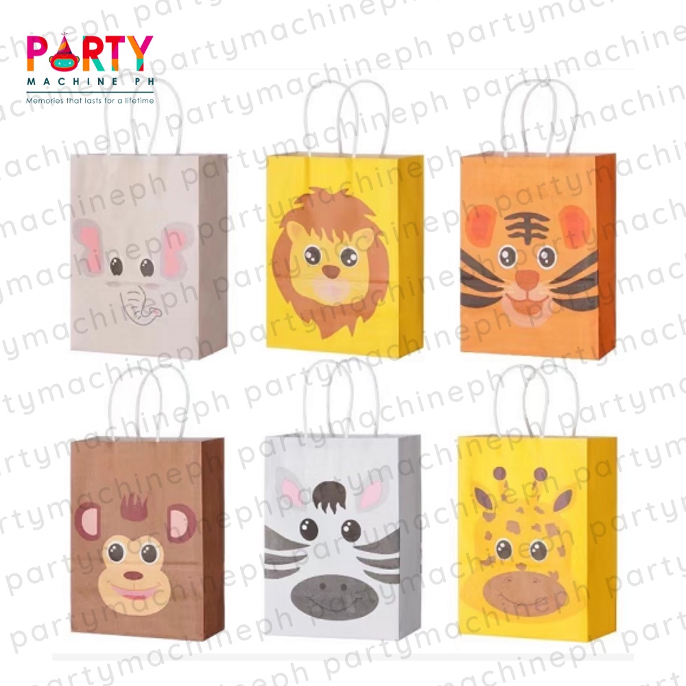 12pcs Jungle Safari Animal Paper Bag / Jungle Safari Animals Gift Bag ...