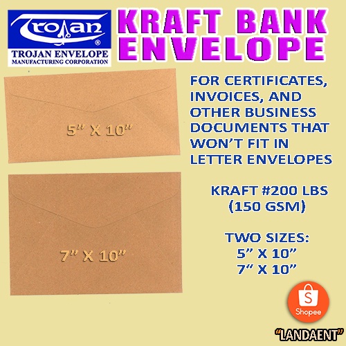 Trojan Envelope Kraft Bank Envelope | Shopee Philippines