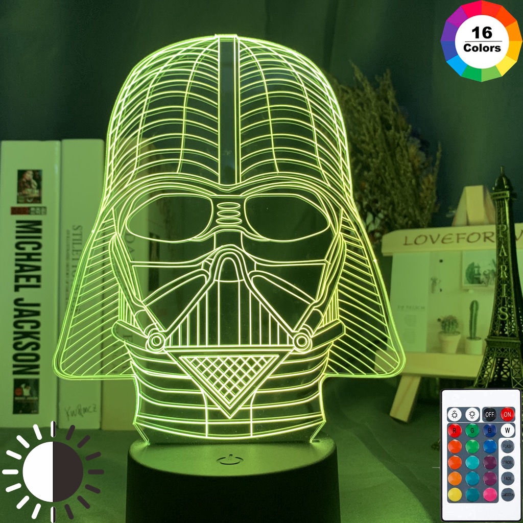 3D LED Night Light Star Wars Character Darth Vader Helmet Nightlight ...