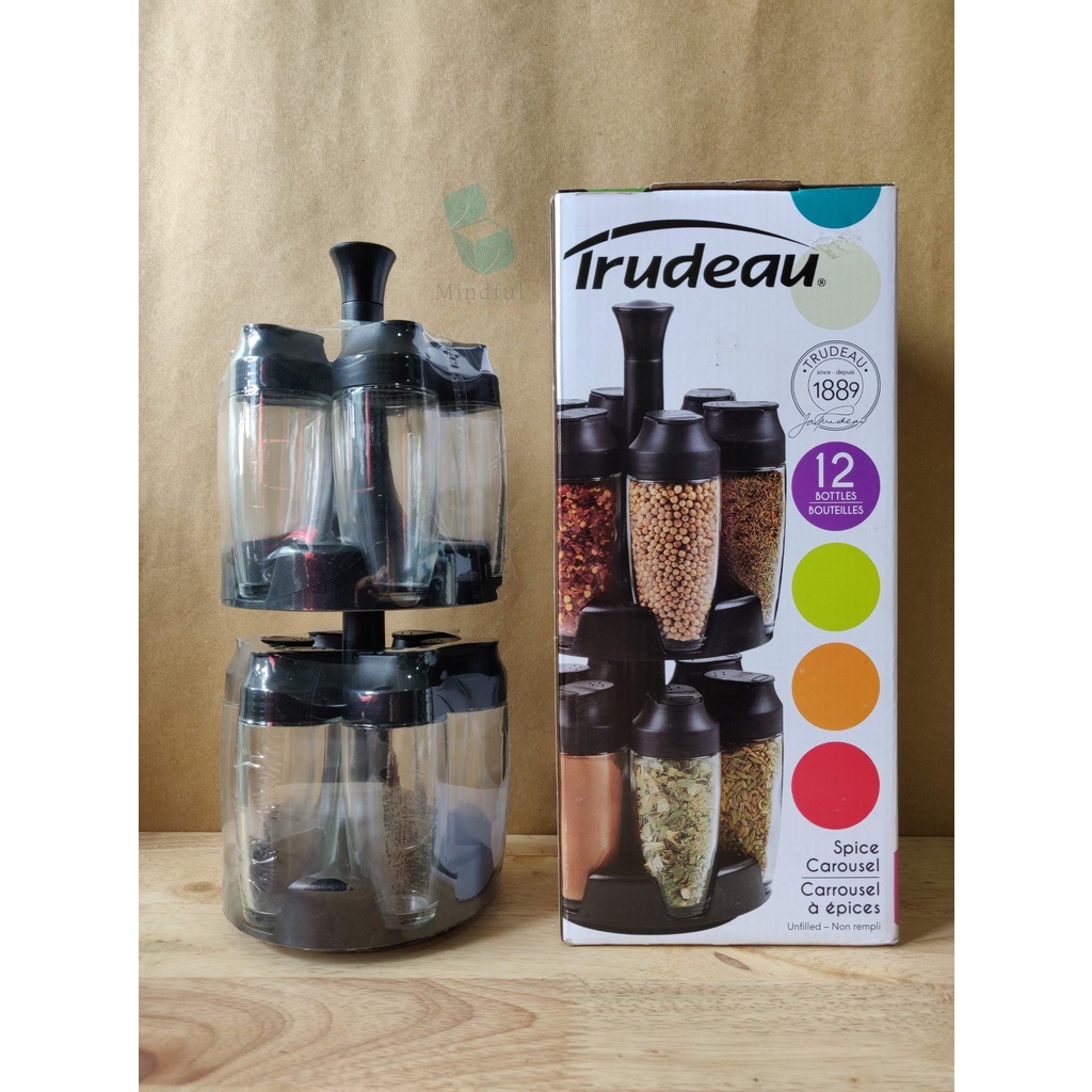 Authentic Trudeau Rotating Spice Rack with 12 Spice Jars / Spice ...