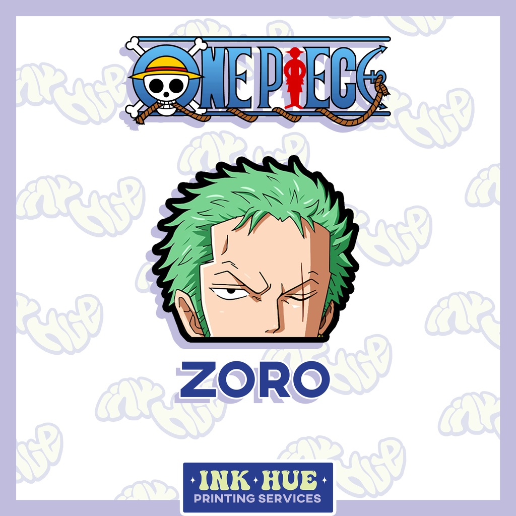 One Piece - ZORO - Waterproof PEEKER STICKER for Tumblers and more ...