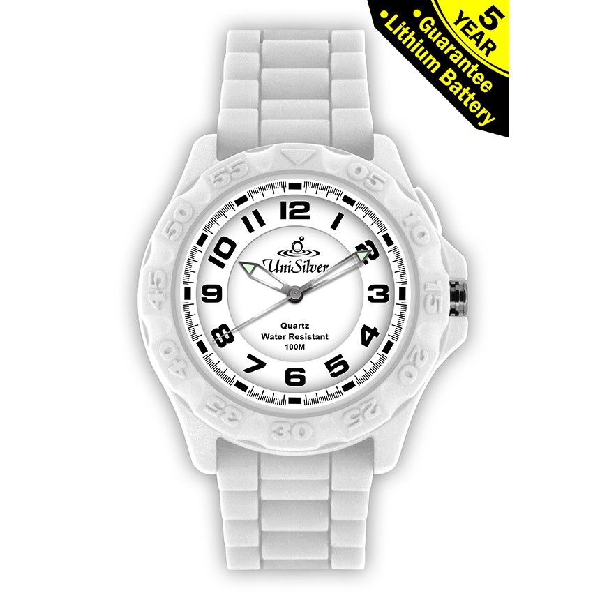 UniSilver TIME Gear Up! Men's White Rubber Watch KW1346-2002 | Shopee ...